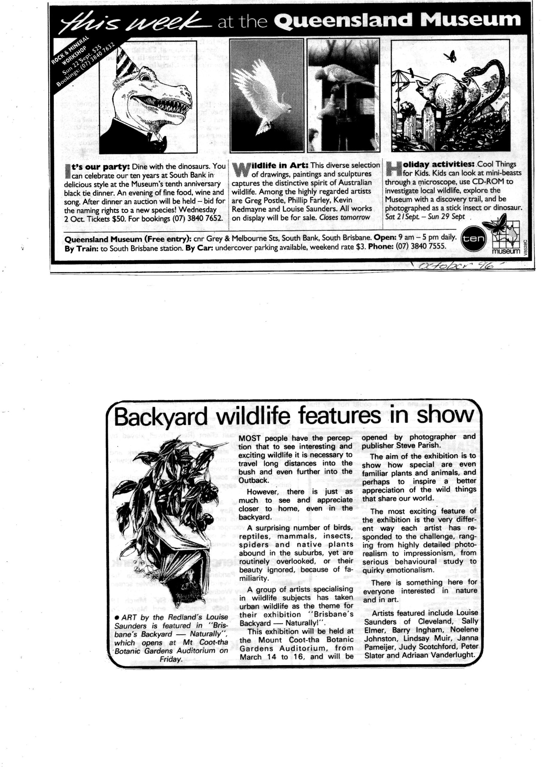 History of QWASI – Queensland Wildlife Artists Society Inc